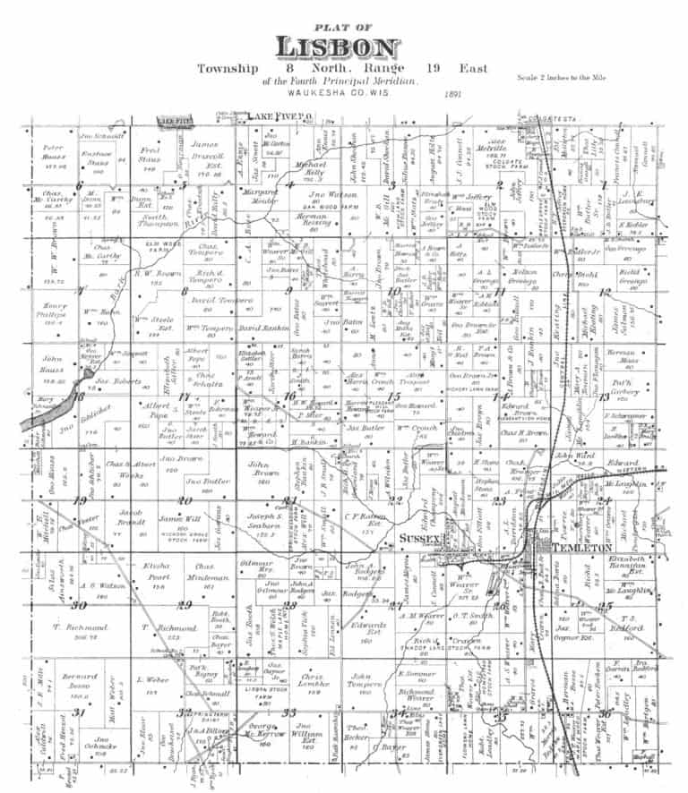 Lisbon Township Plat Map 1891 - Sussex-Lisbon Area Historical Museum